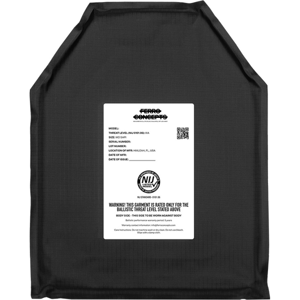 Ferro Concepts Soft Armor Plate Backer - Level IIIA - SAPI Cut | Soft ...