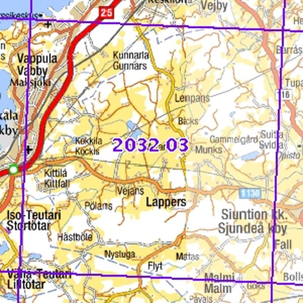 Virkkala 00/01, taitettu, 2032 03 Maastokartta | Varuste.net English