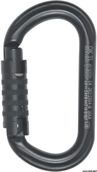 Petzl OK Triact-lock Black | Twistgate carabiners | Varuste.net Español