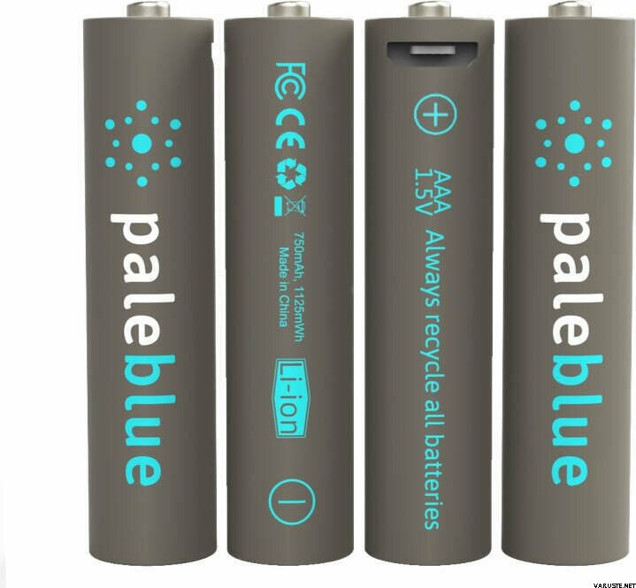 Pale Blue High Capacity AAA Micro-USB Rechargeable Smart Batteries ... Pale Blue High Capacity AAA Micro-USB Rechargeable Smart Batteries ...