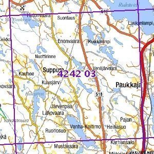 Suppura 93/95, SK, taitettu, 4242 03 Maastokartta | Varuste.net 日本語